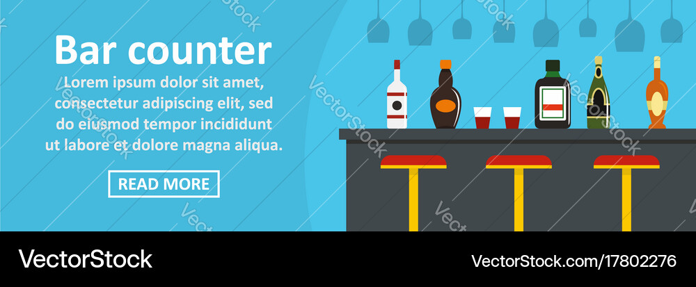 Bar counter banner horizontal concept Royalty Free Vector