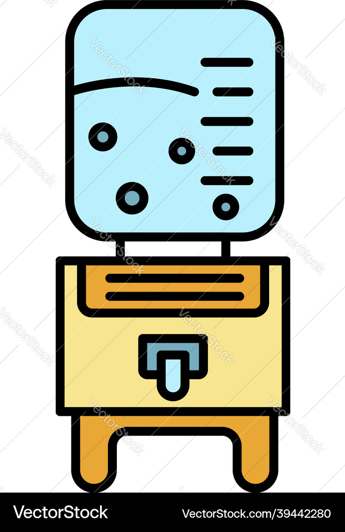 Machine water cooler icon color outline Royalty Free Vector
