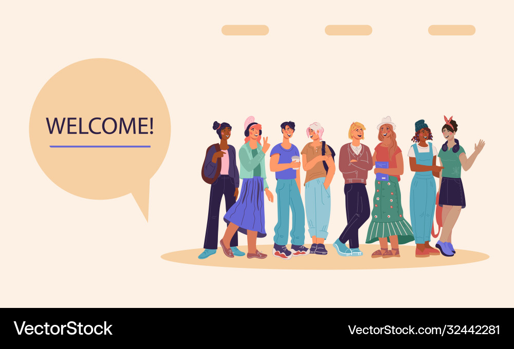 Students community website banner and welcome Vector Image