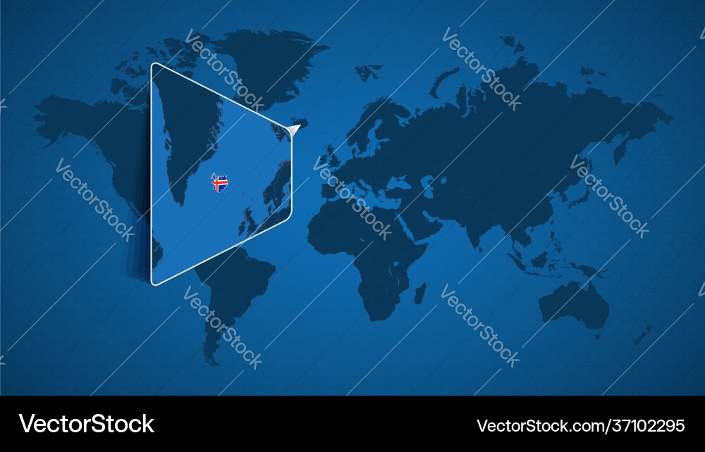 Detailed world map with pinned enlarged map Vector Image