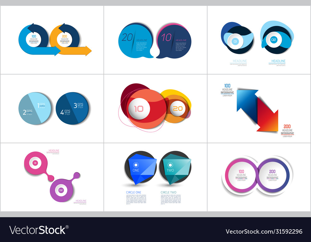 Two elements banner 2 steps design chart Vector Image