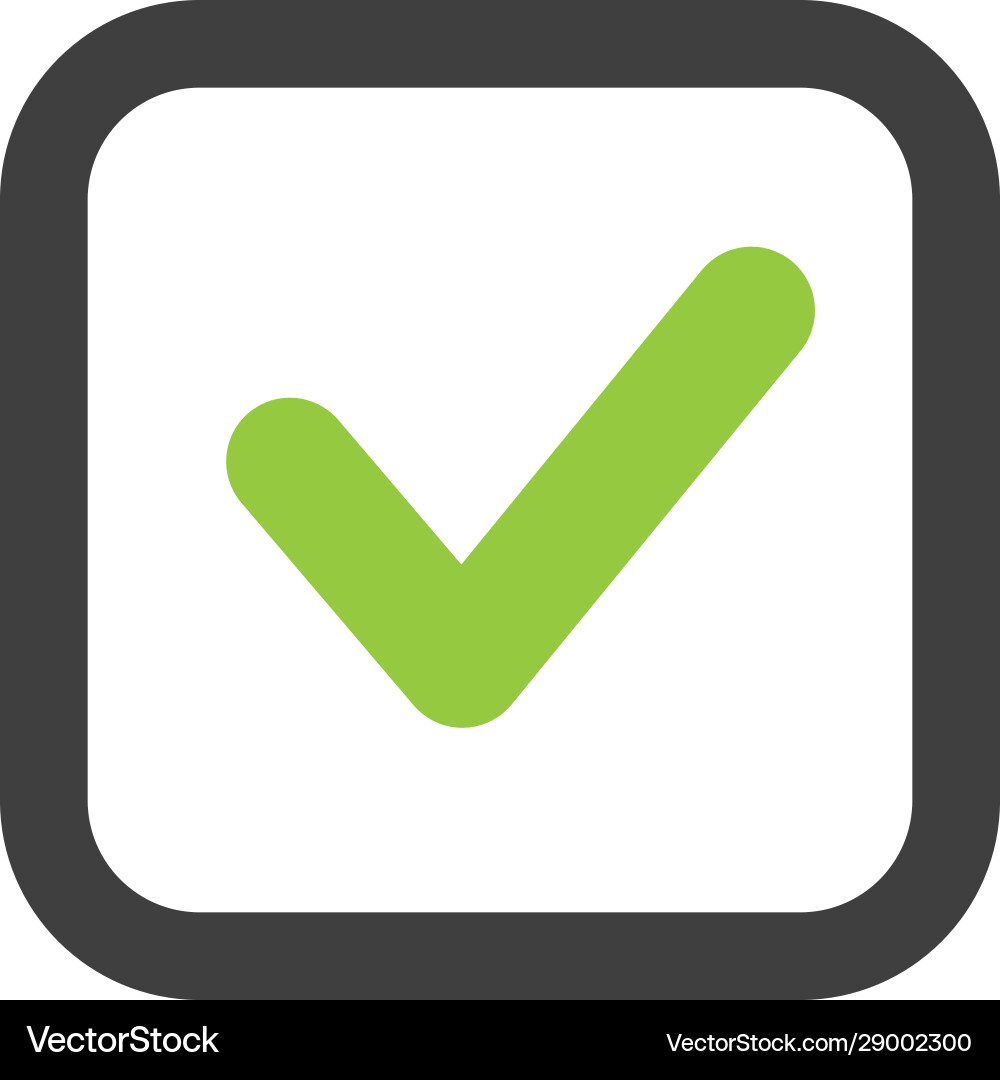 Check mark icon in square isolated on white Vector Image