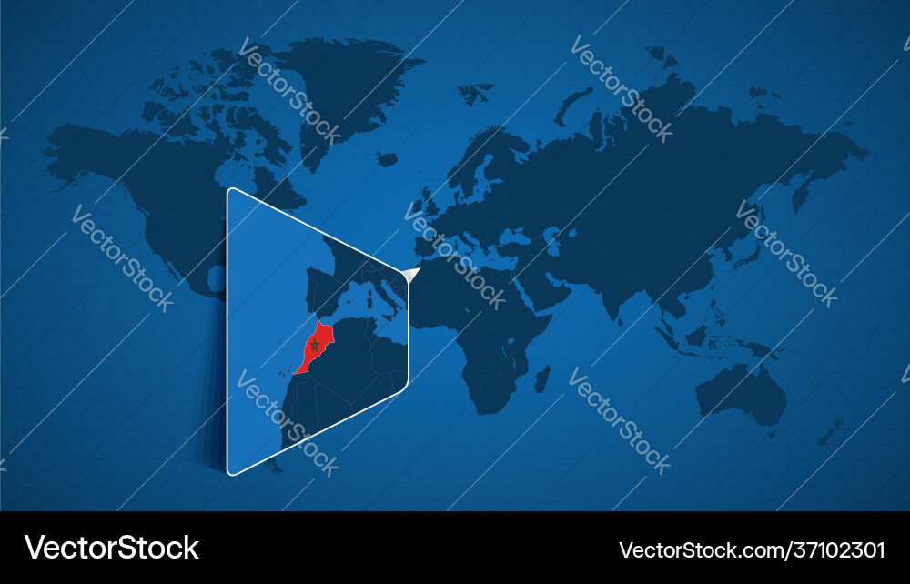 Detailed world map with pinned enlarged map Vector Image