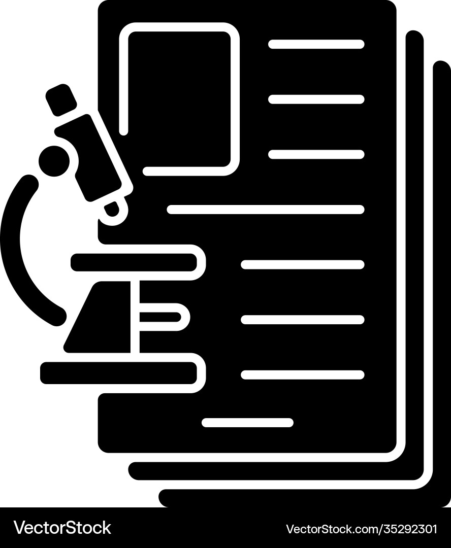 Diagnostic test black glyph icon Royalty Free Vector Image