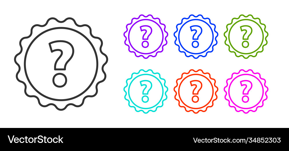 Black line question mark icon isolated on white Vector Image