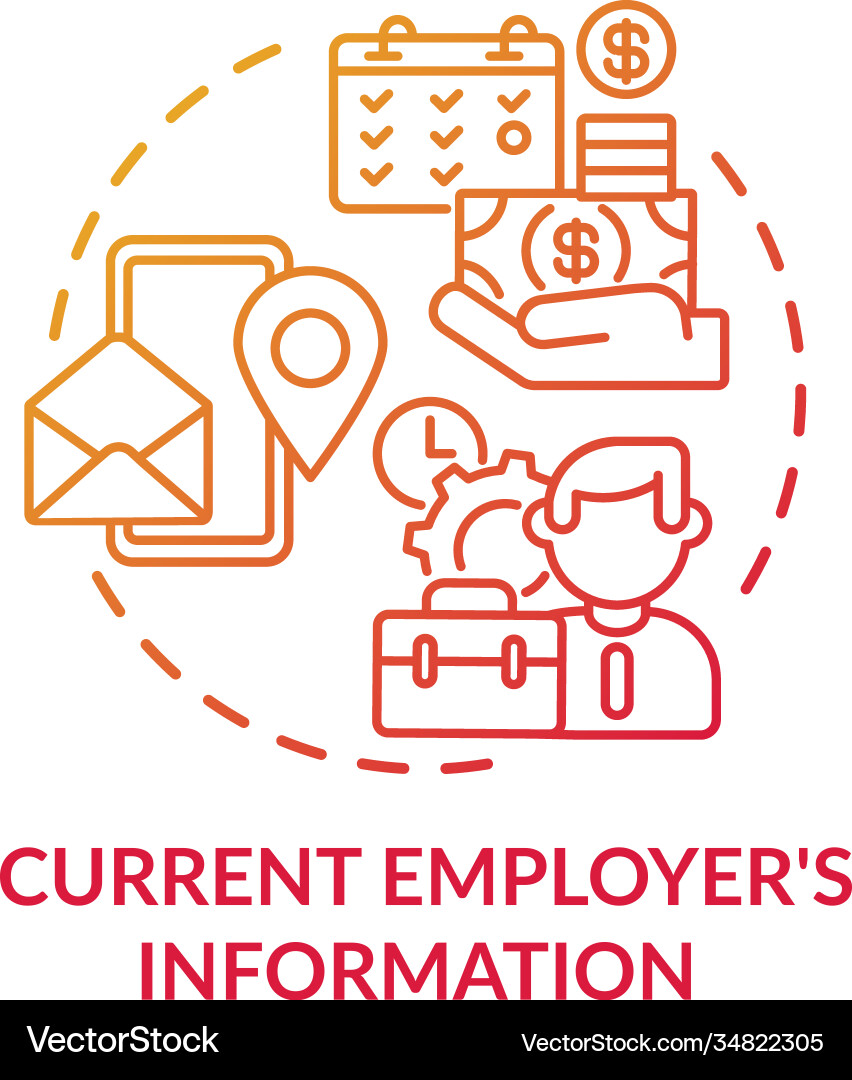 Current employers information concept icon Vector Image