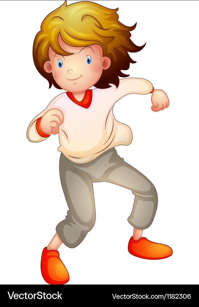 Cartoon boy dancing Royalty Free Vector Image - VectorStock