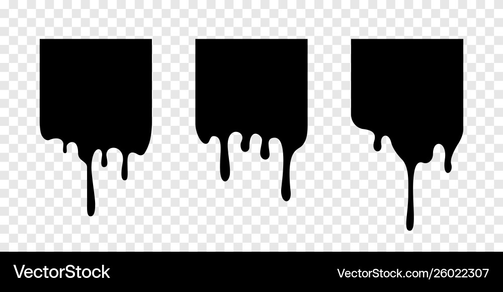 Paint drip stickers square labels Royalty Free Vector Image