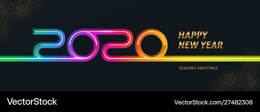 2020 new year logo greeting design Royalty Free Vector Image