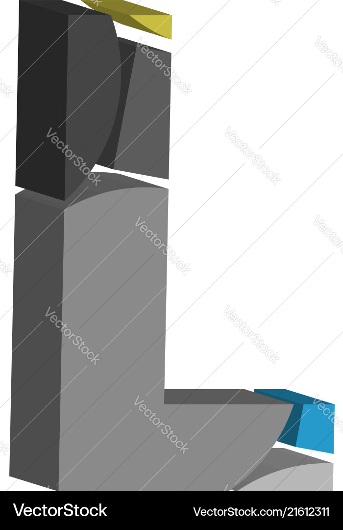 3d font letter l Royalty Free Vector Image - VectorStock