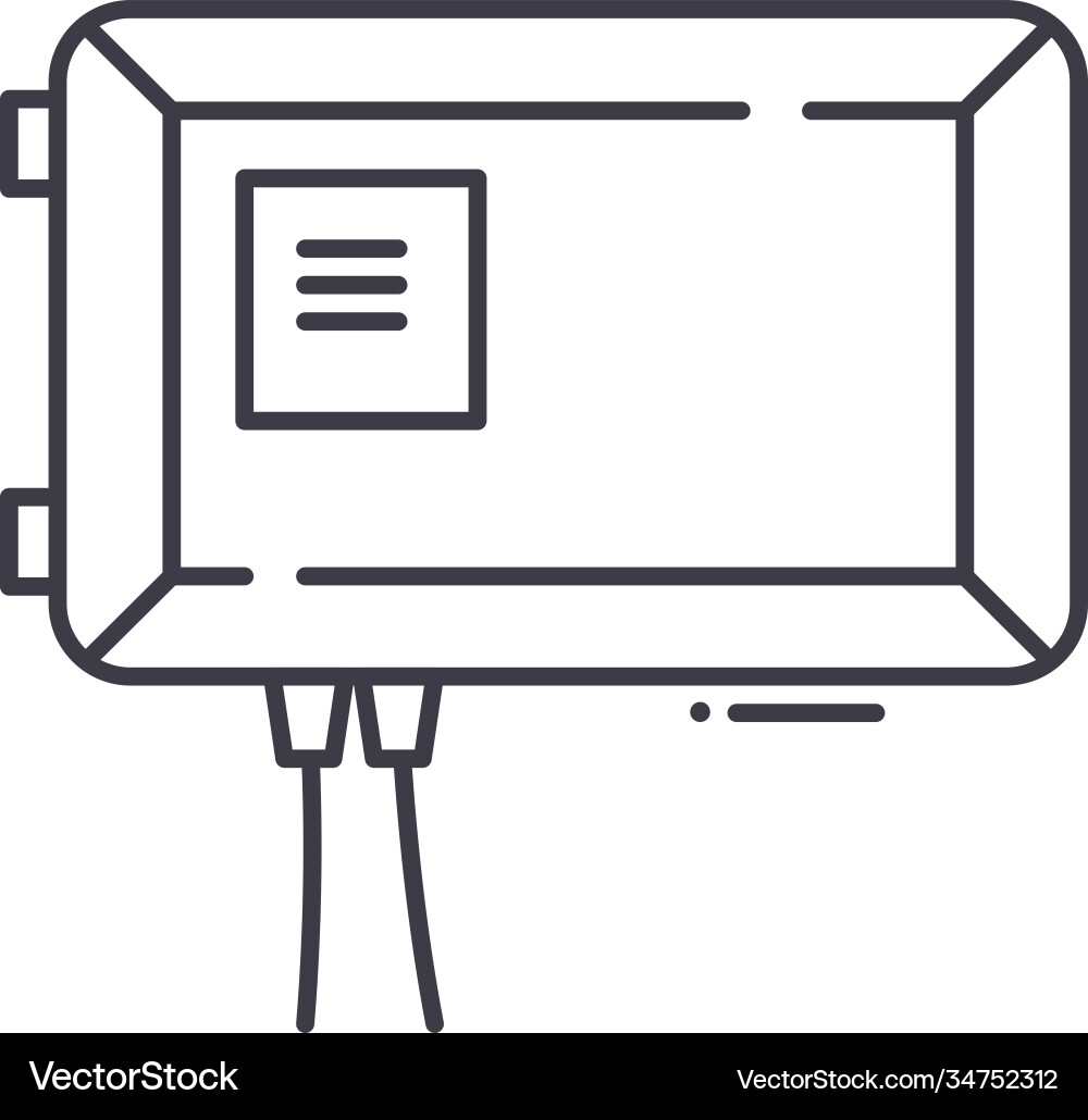 Battery backup icon linear isolated Royalty Free Vector