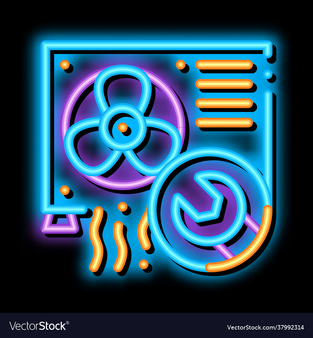 Conditioner system repair neon glow icon Vector Image