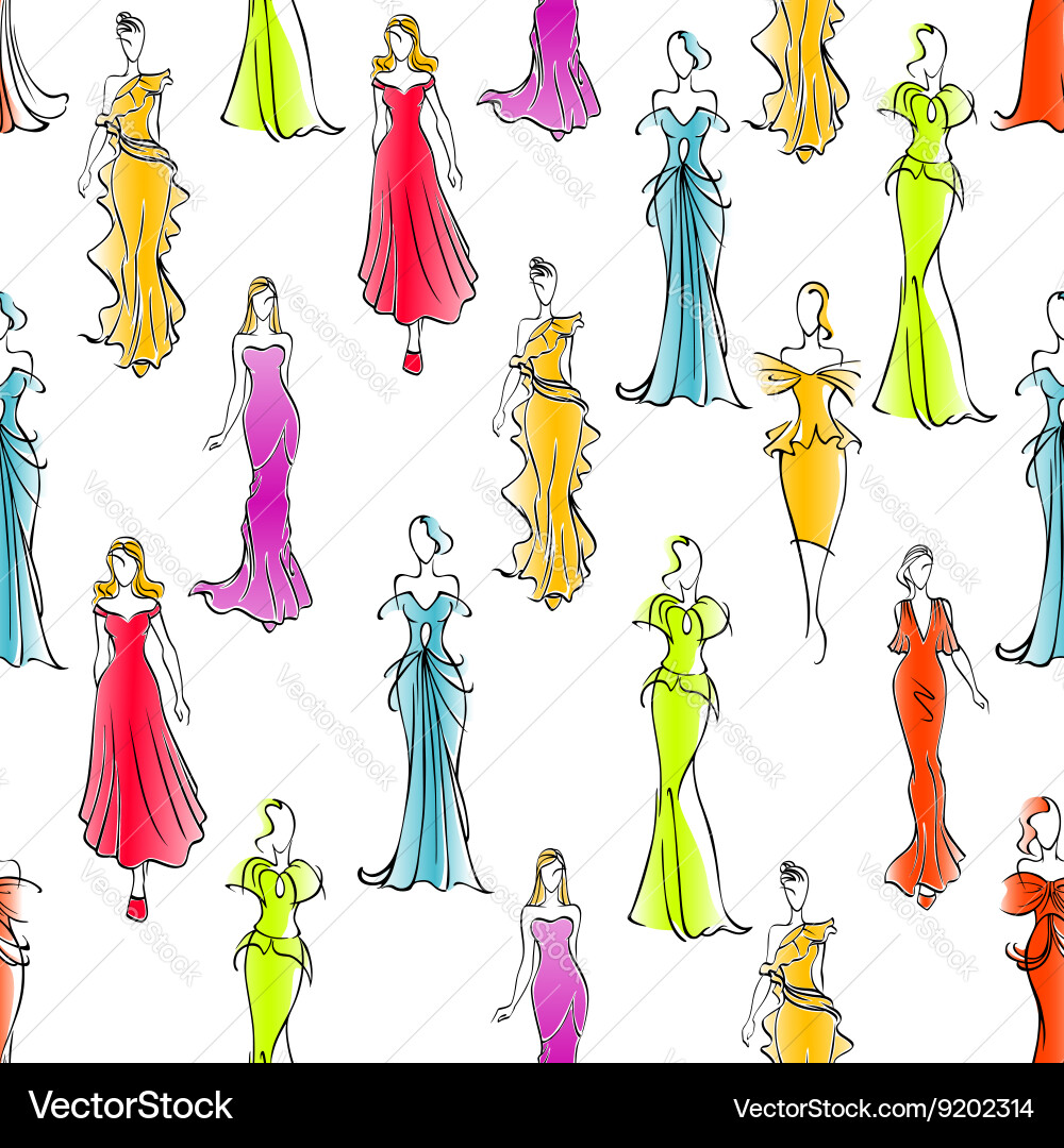 Women in formal wear seamless pattern background Vector Image