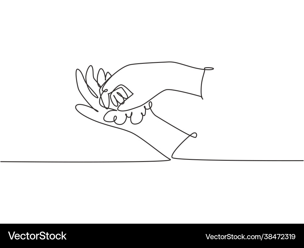 Continuous one line drawing twelve steps hand Vector Image