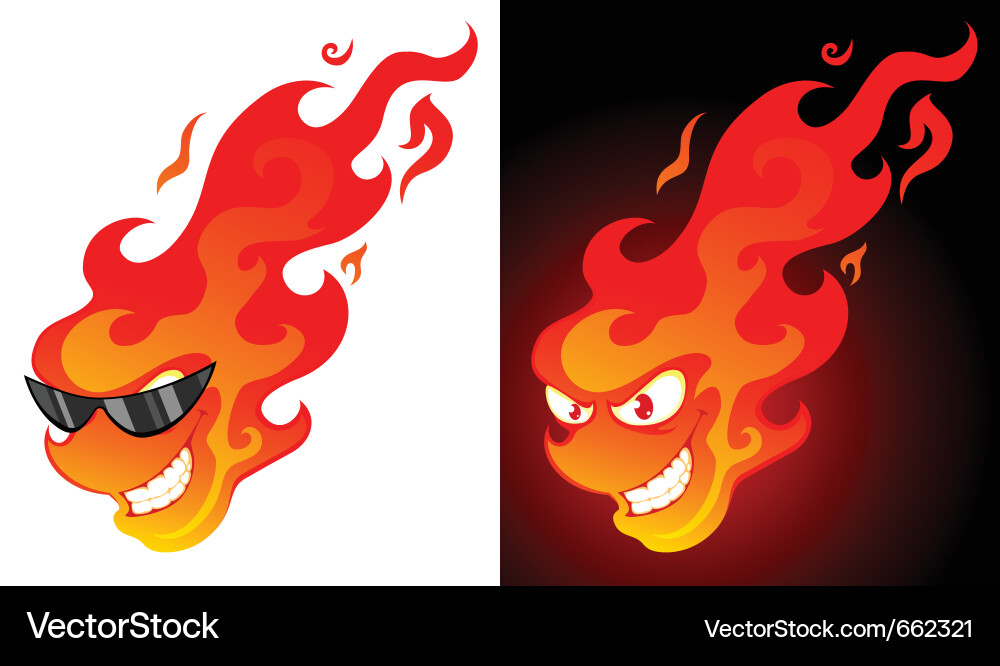 Smiling cartoon fire ball Royalty Free Vector Image