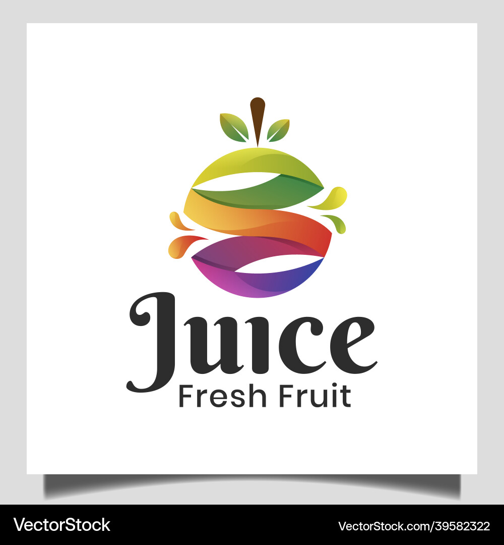 Abstract juice logo with fresh fruit for diet Vector Image