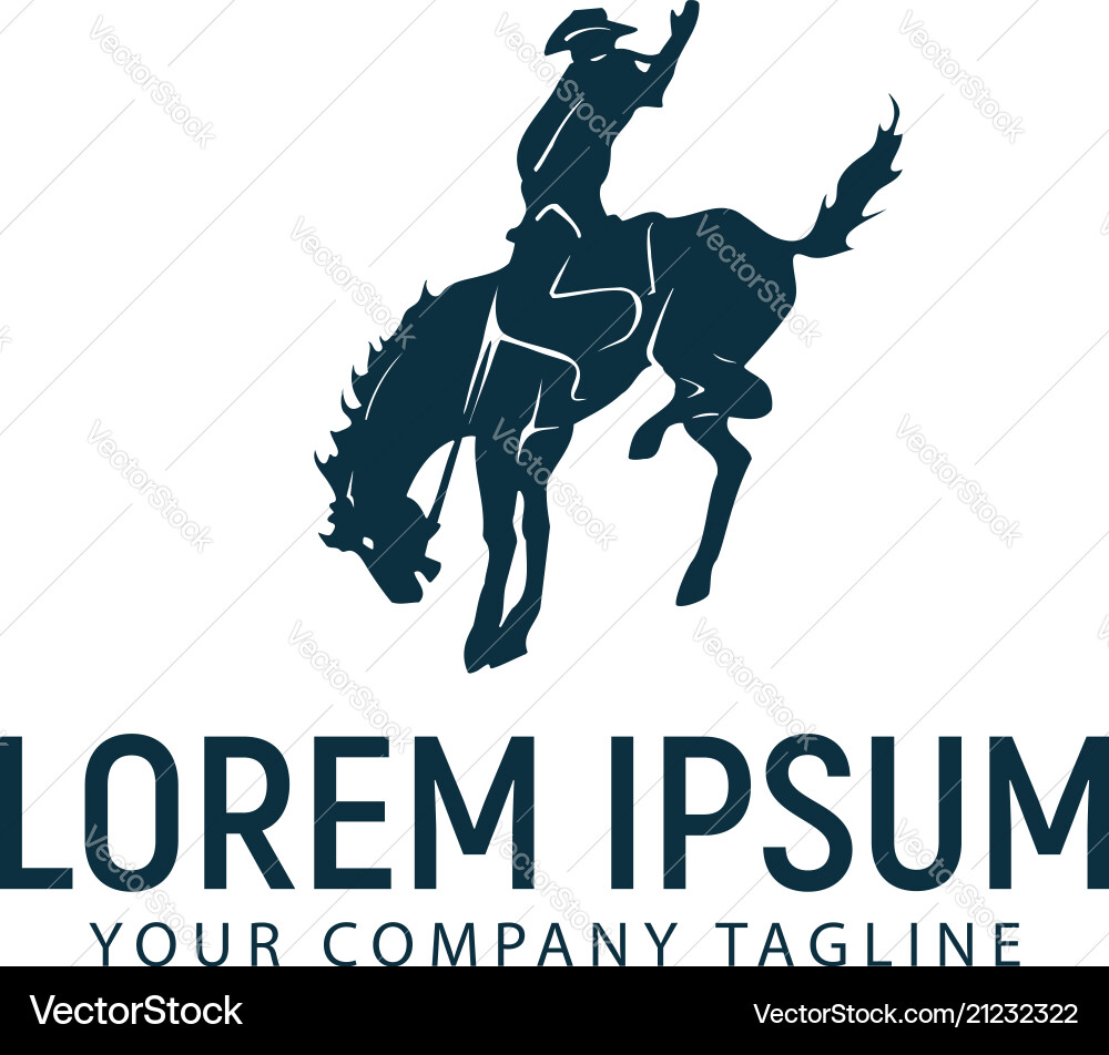 Horseback riding logo design concept template Vector Image