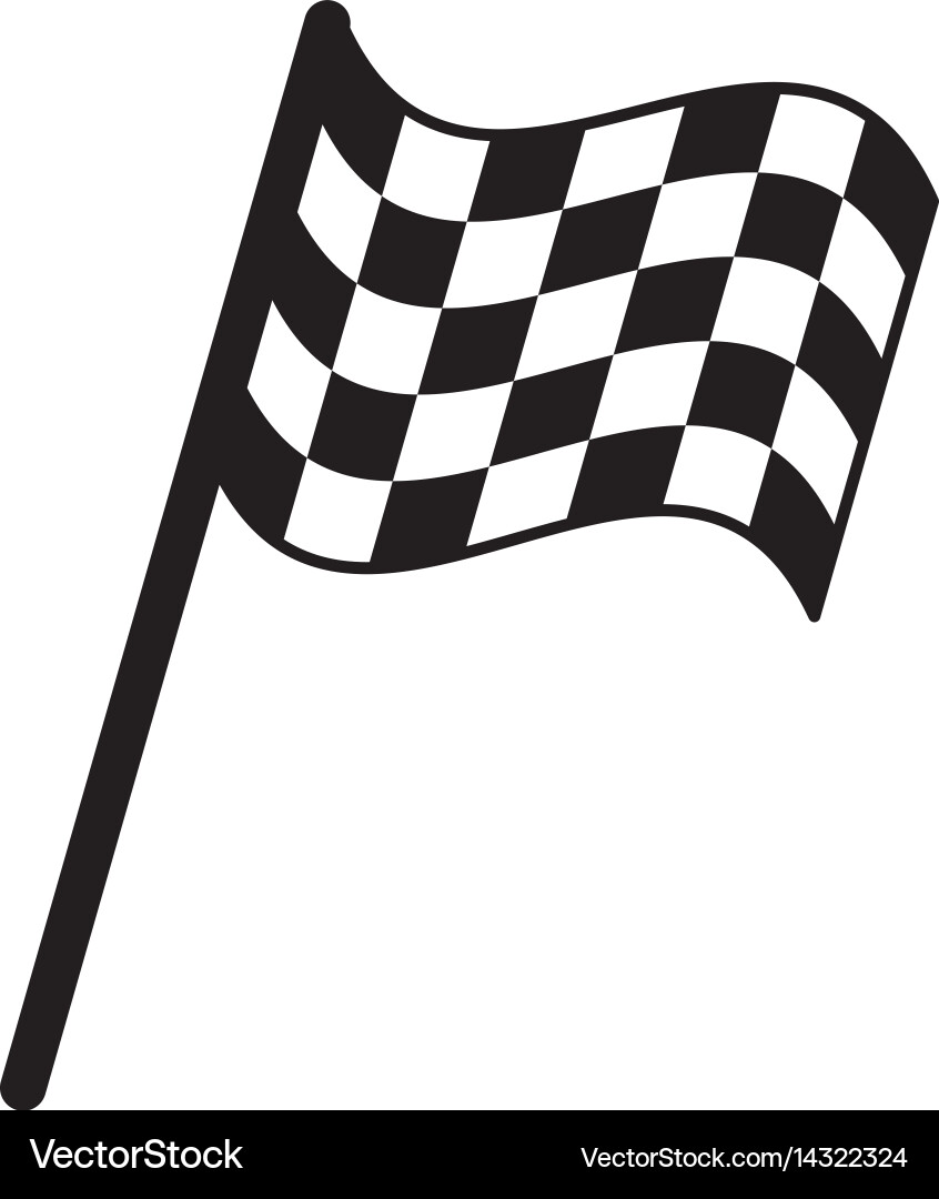Flag start racing pictogram Royalty Free Vector Image