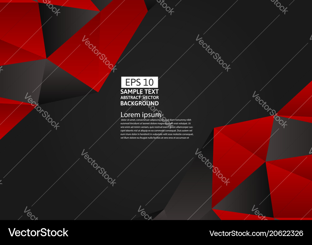 Red and black color polygon abstract background Vector Image