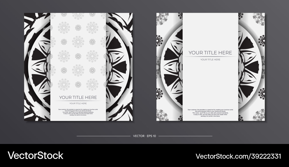 Luxurious postcard template white colors Vector Image