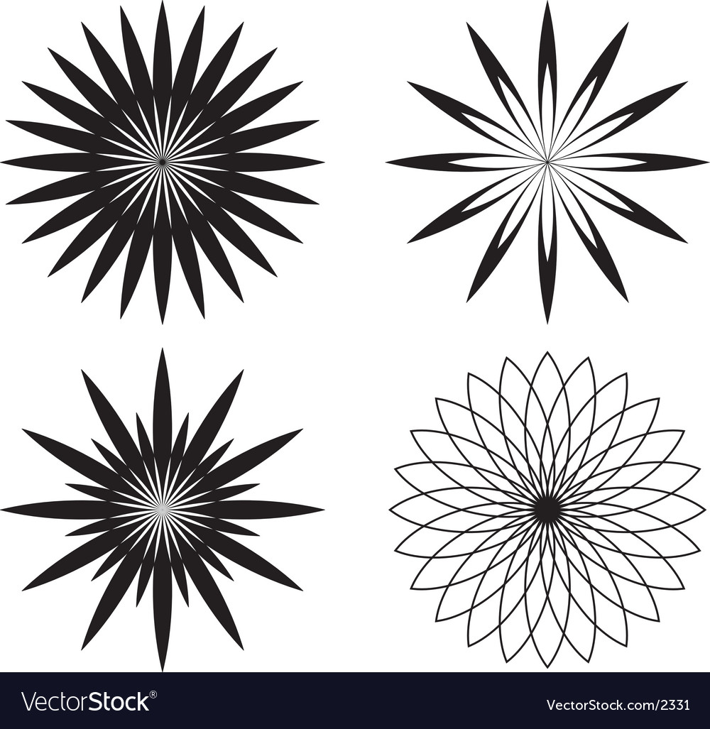 Radial design elements Royalty Free Vector Image