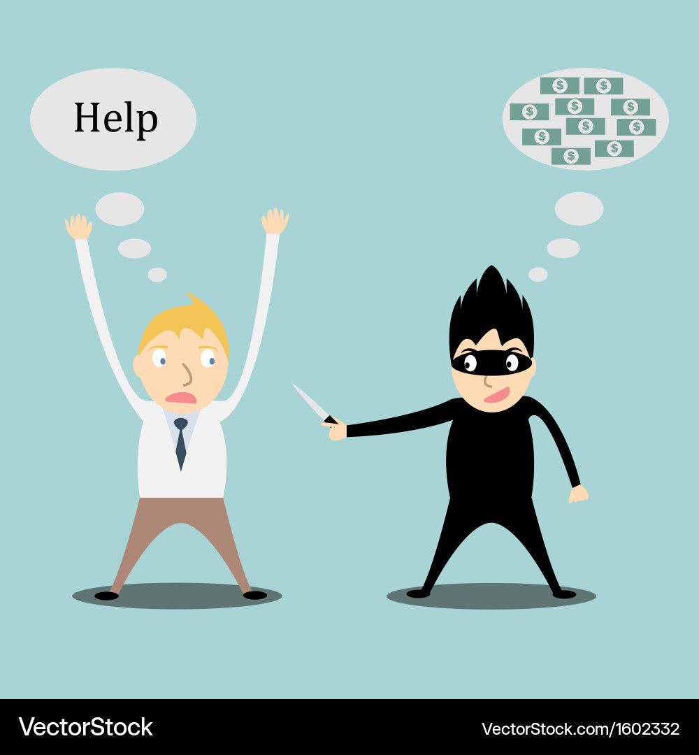 Business man being robbed Royalty Free Vector Image