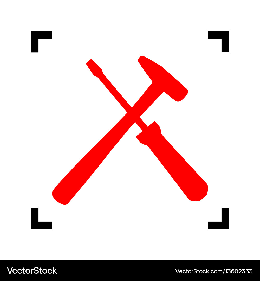 Tools sign red icon inside Royalty Free Vector Image