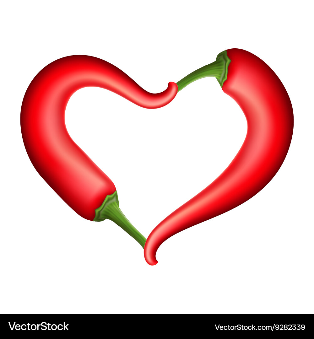 Red chili pepper heart EPS 10 Royalty Free Vector Image