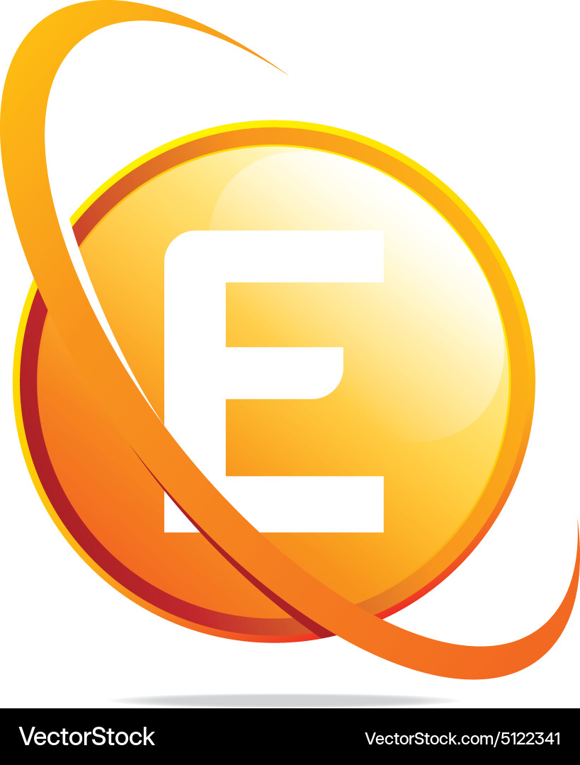 Circle globe round letter e abstract Royalty Free Vector