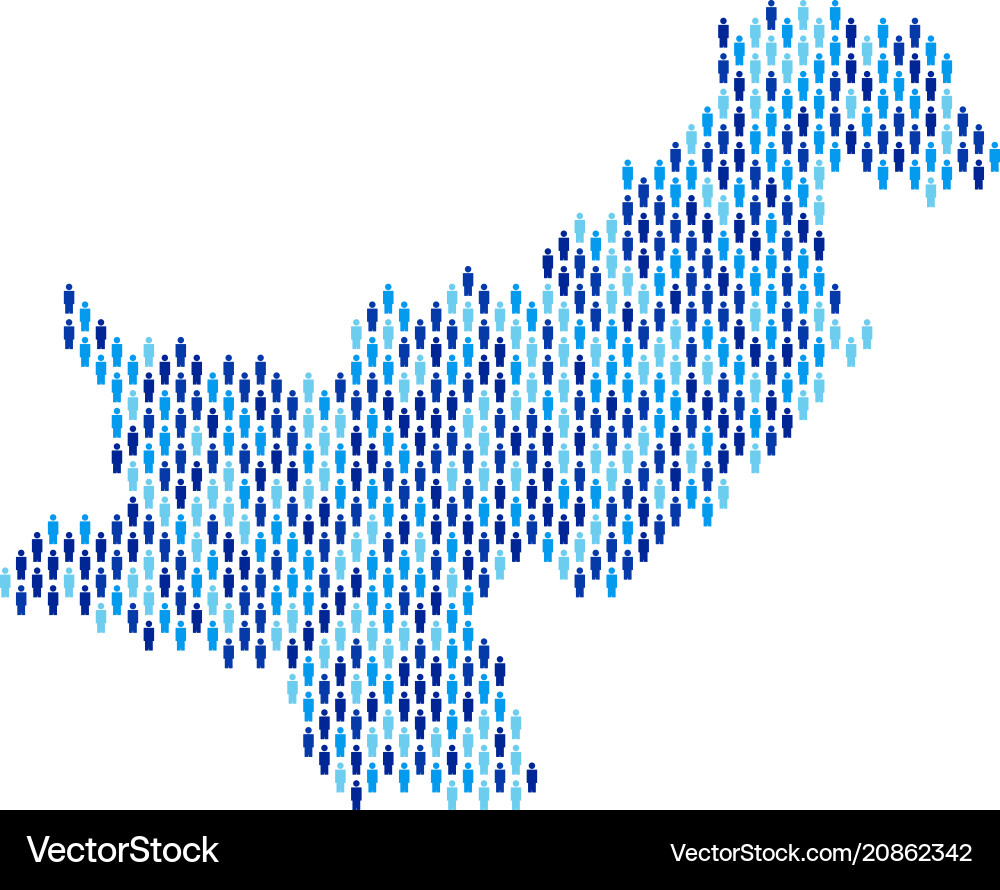 Pakistan map population people Royalty Free Vector Image