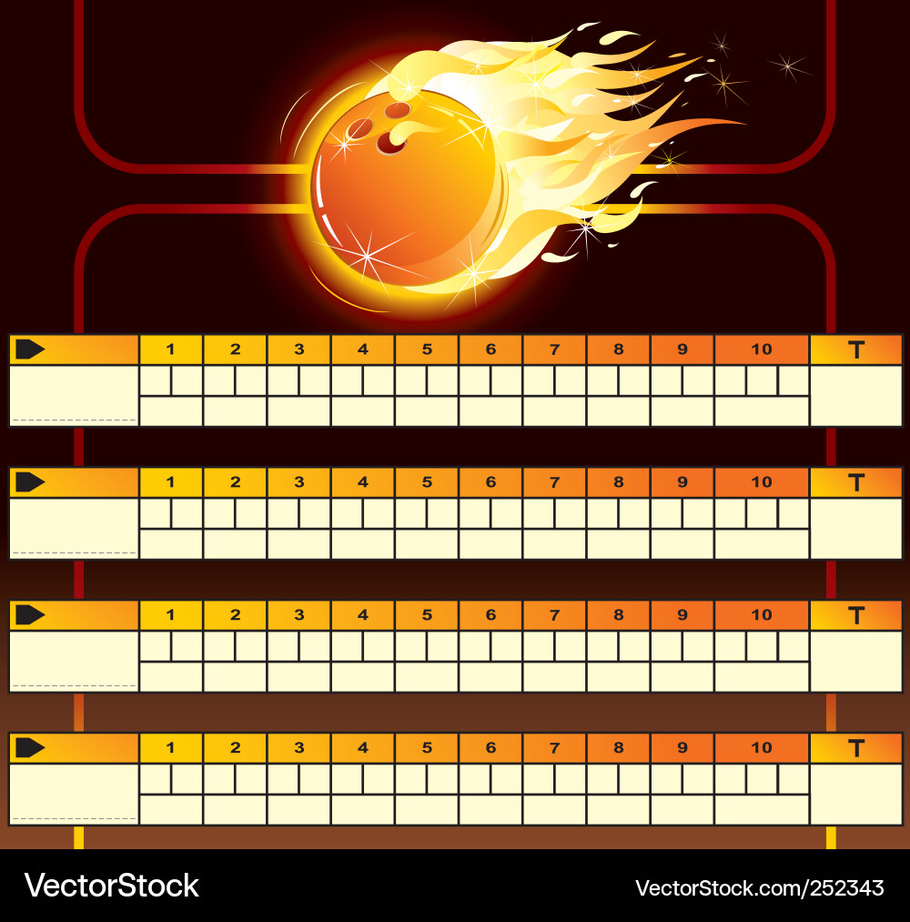 Bowling score card Royalty Free Vector Image - VectorStock