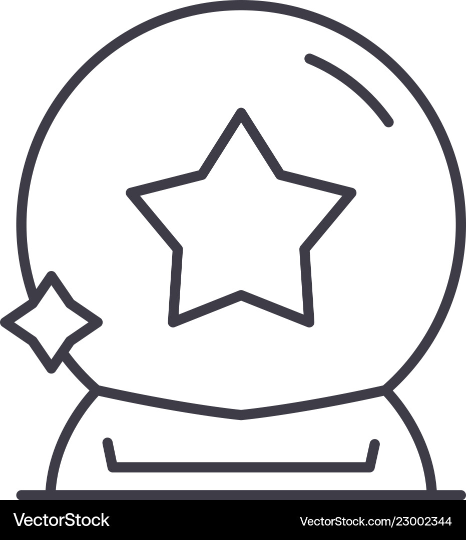 Magic ball line icon concept ball Royalty Free Vector Image
