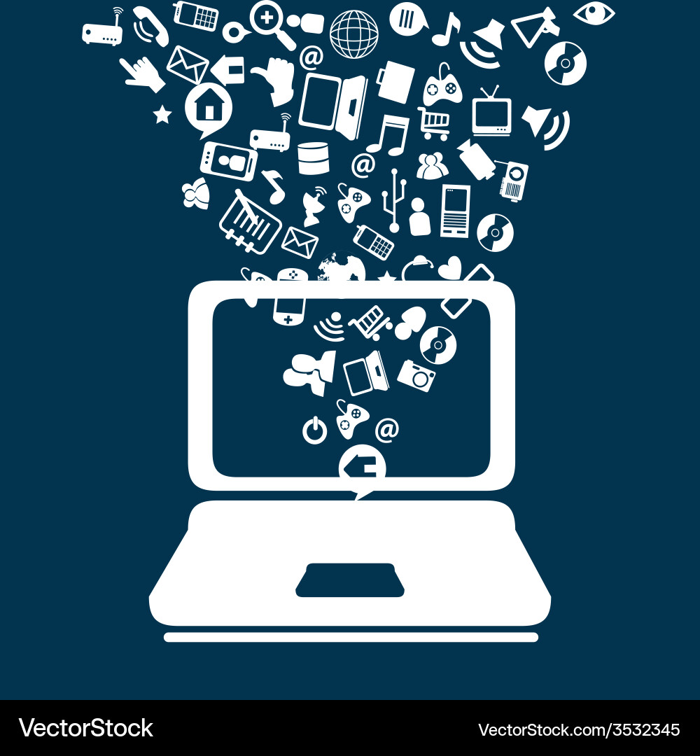 Social media design over blue background Vector Image