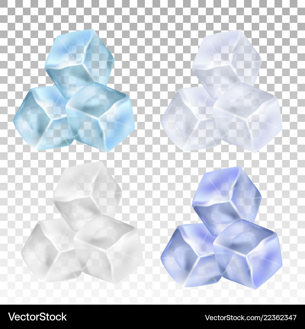 Realistic ice cubes on a transparent background Vector Image