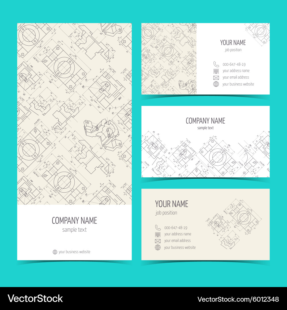 Engineering business cards flyers leaflets Vector Image