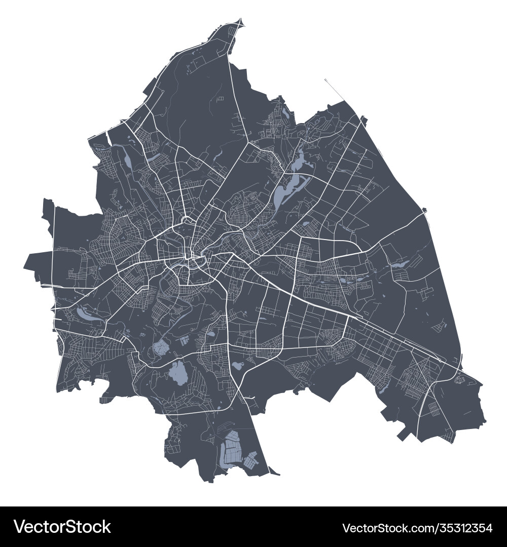 Kharkiv map detailed map city poster Royalty Free Vector