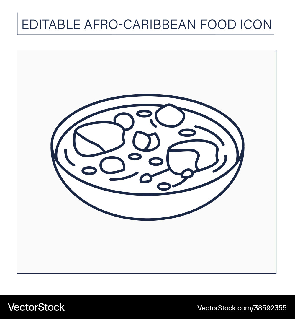 Afro-caribbean food line icon Royalty Free Vector Image