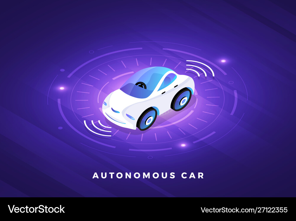 Autonomous car conceept Royalty Free Vector Image