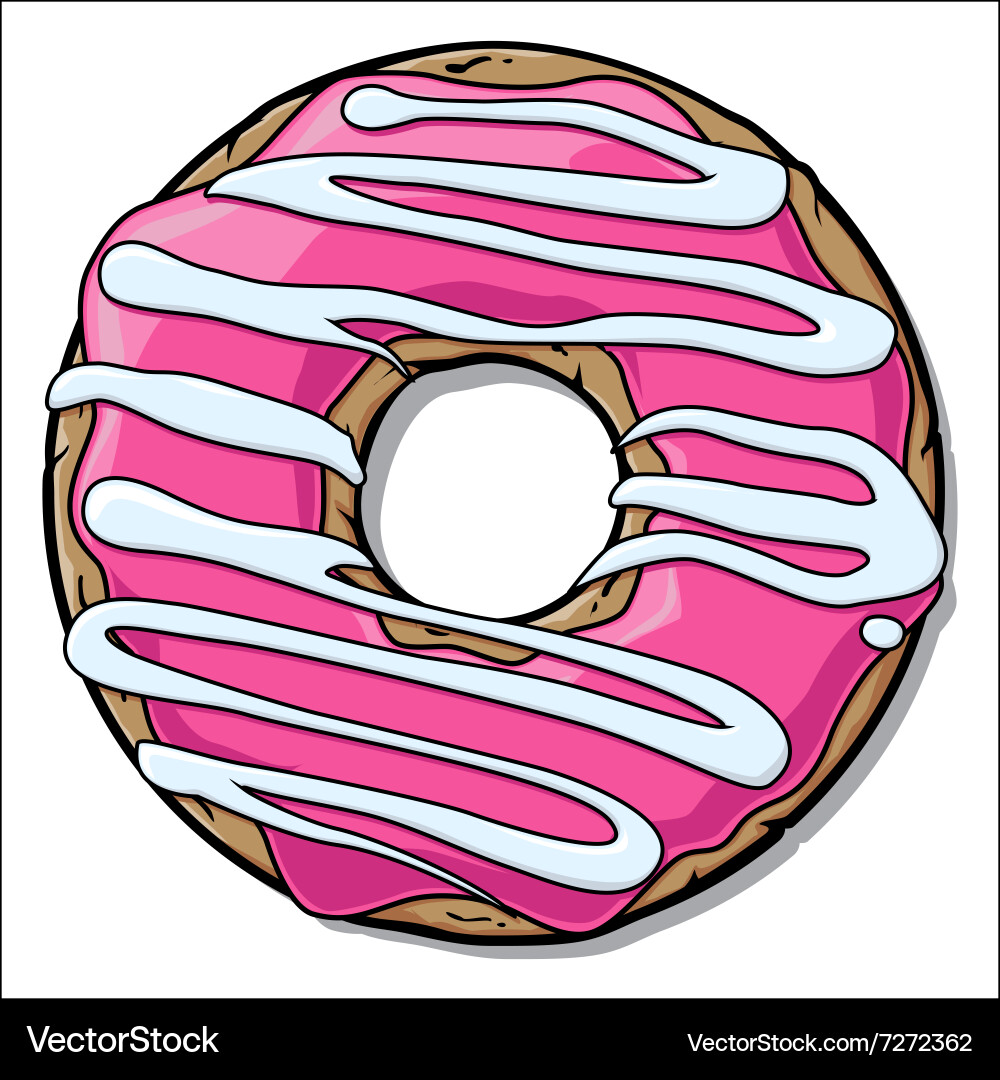 Cartoon donut Royalty Free Vector Image - VectorStock
