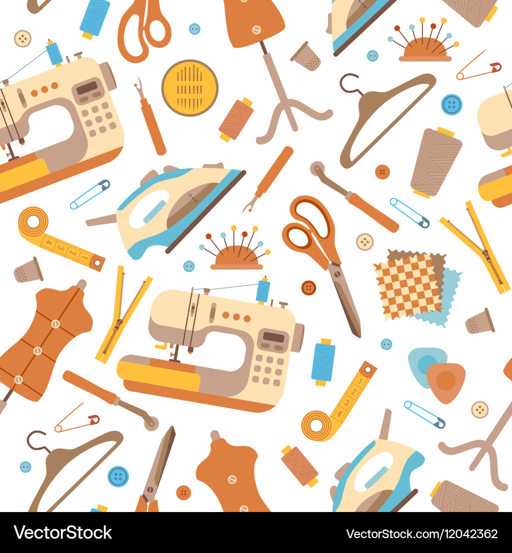 Colorful sewing machine pattern Royalty Free Vector Image