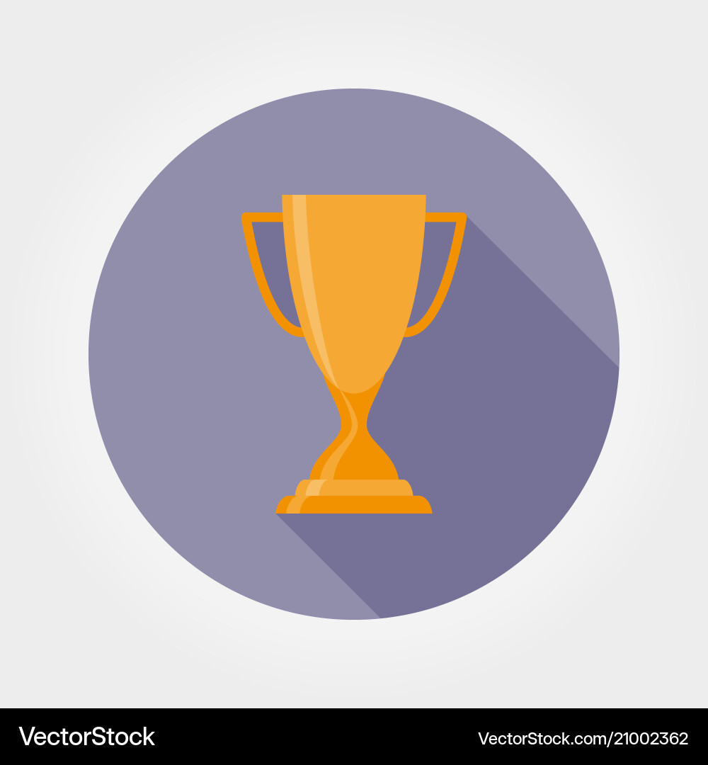 Winner cup icon flat Royalty Free Vector Image