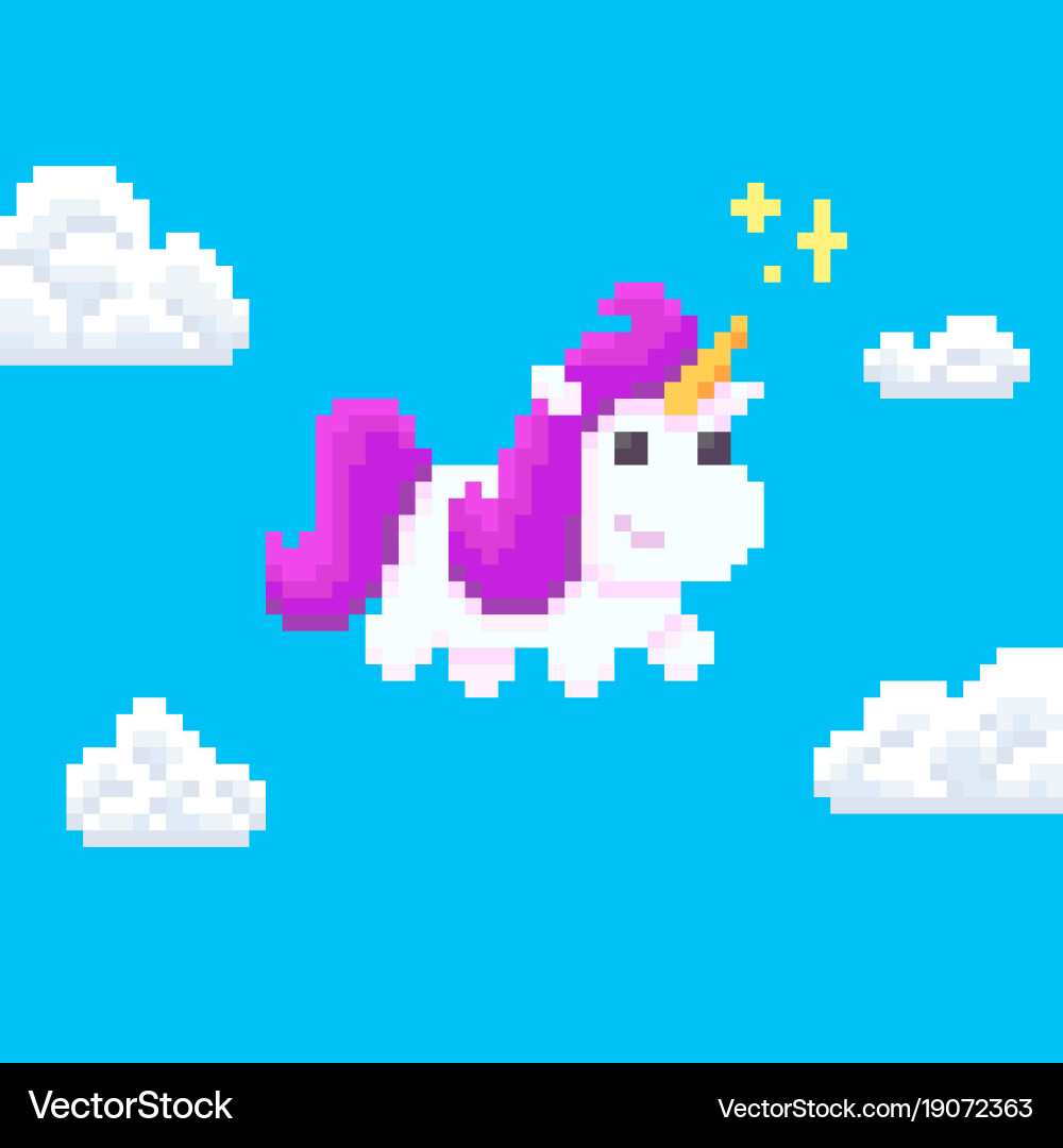 Pixel art unicorn Royalty Free Vector Image - VectorStock