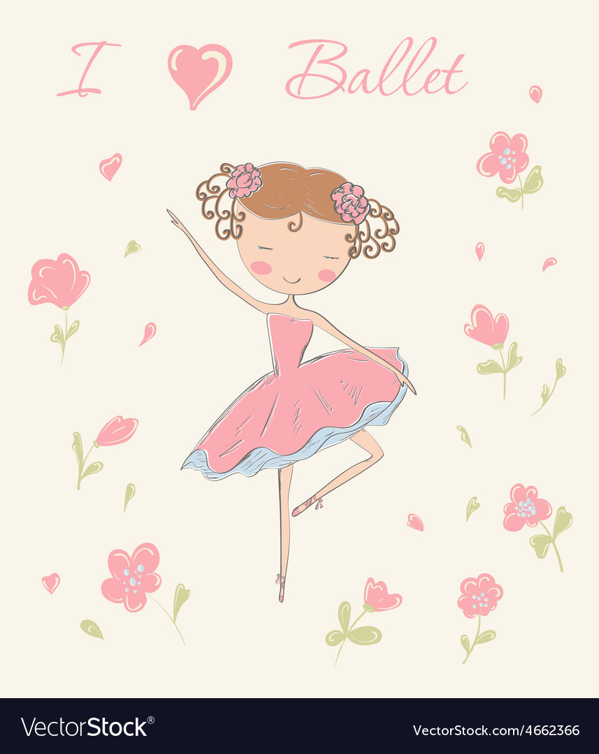 Ballerina With Flowers Royalty Free Vector Image
