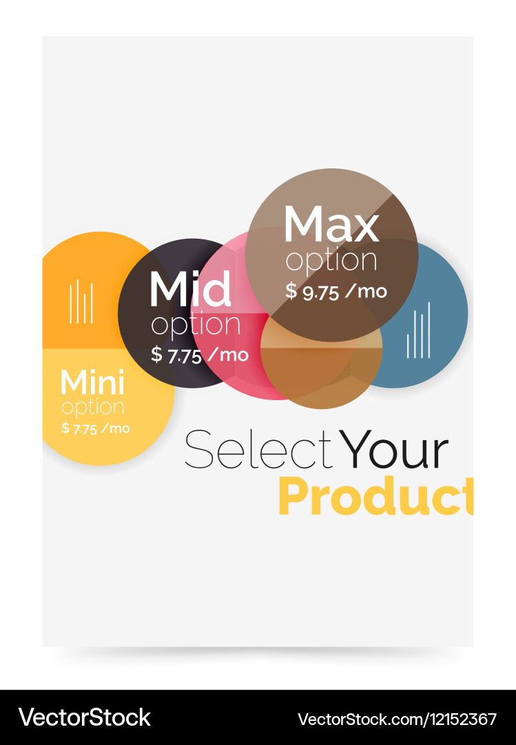 Business layout - select your product with sample Vector Image
