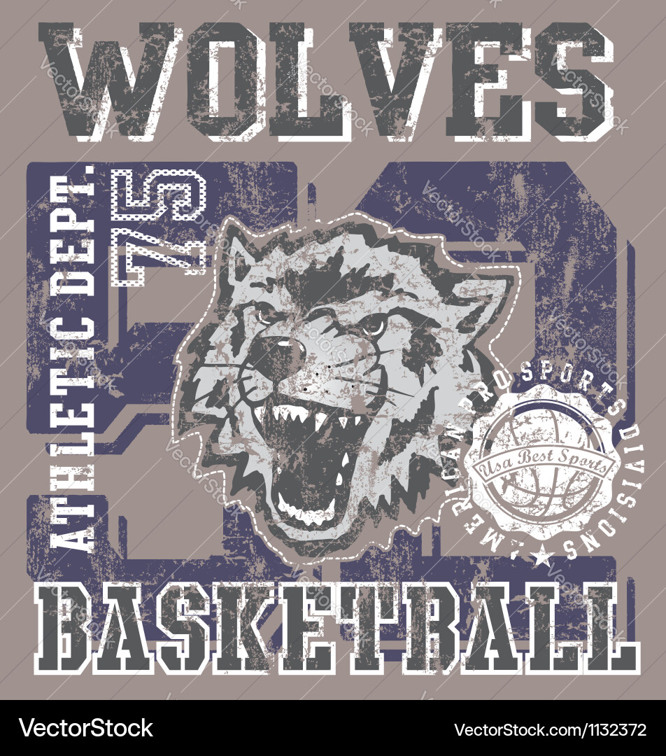 Wolves basketball team Royalty Free Vector Image