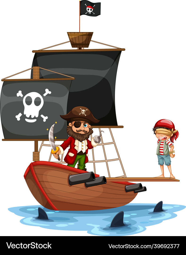 Pirate concept with a boy cartoon character Vector Image