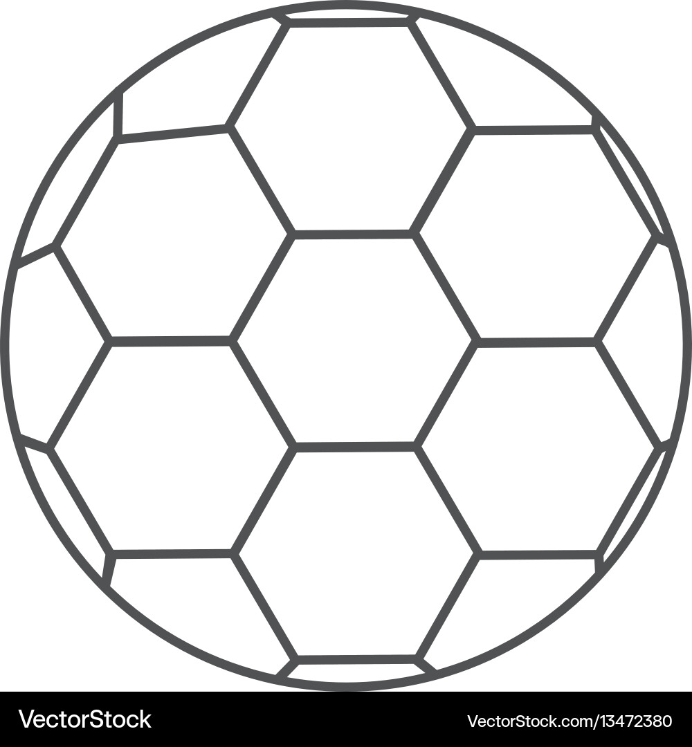 Grayscale contour with soccer ball Royalty Free Vector Image