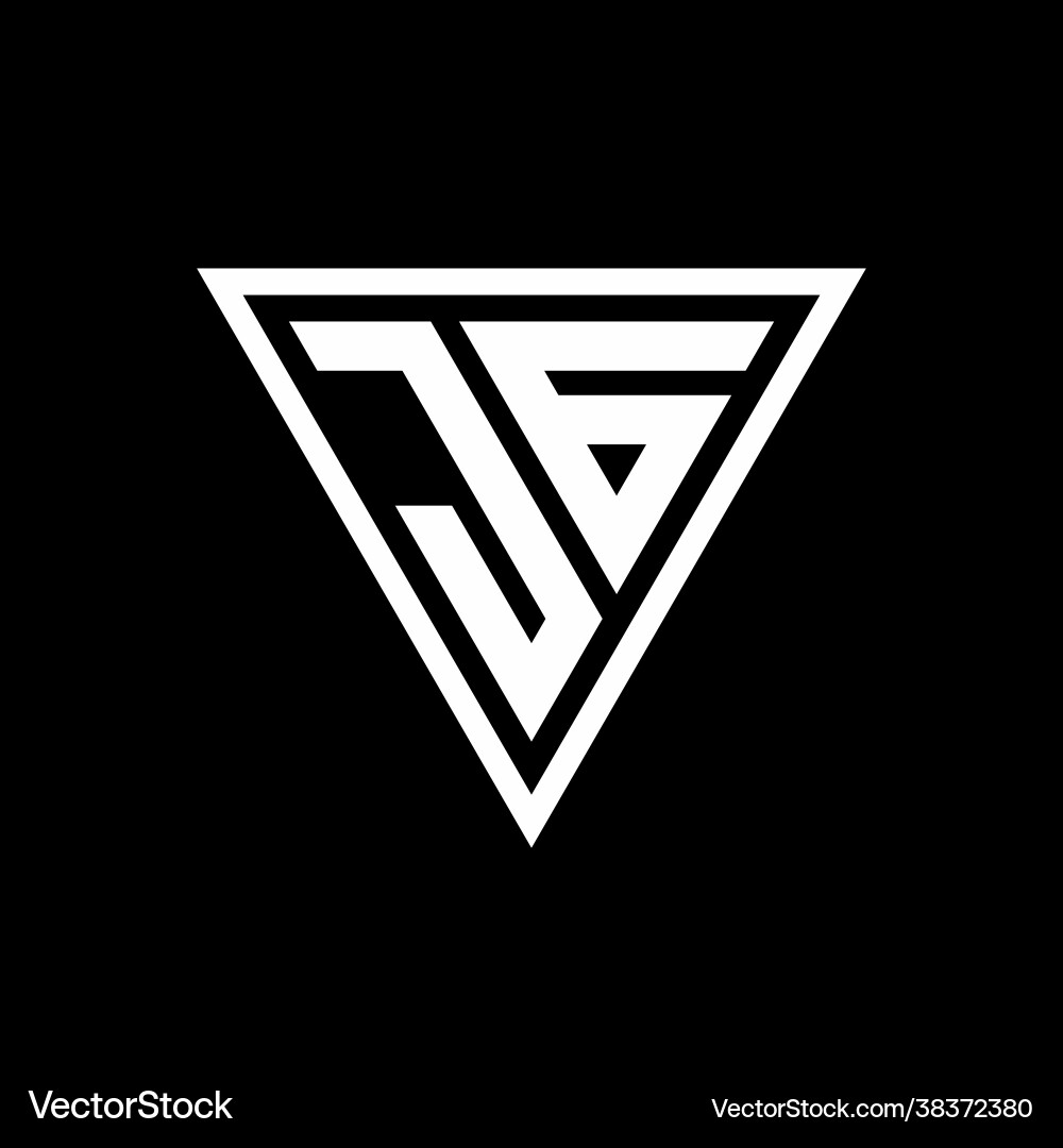 Jg logo monogram with triangle shape designs Vector Image
