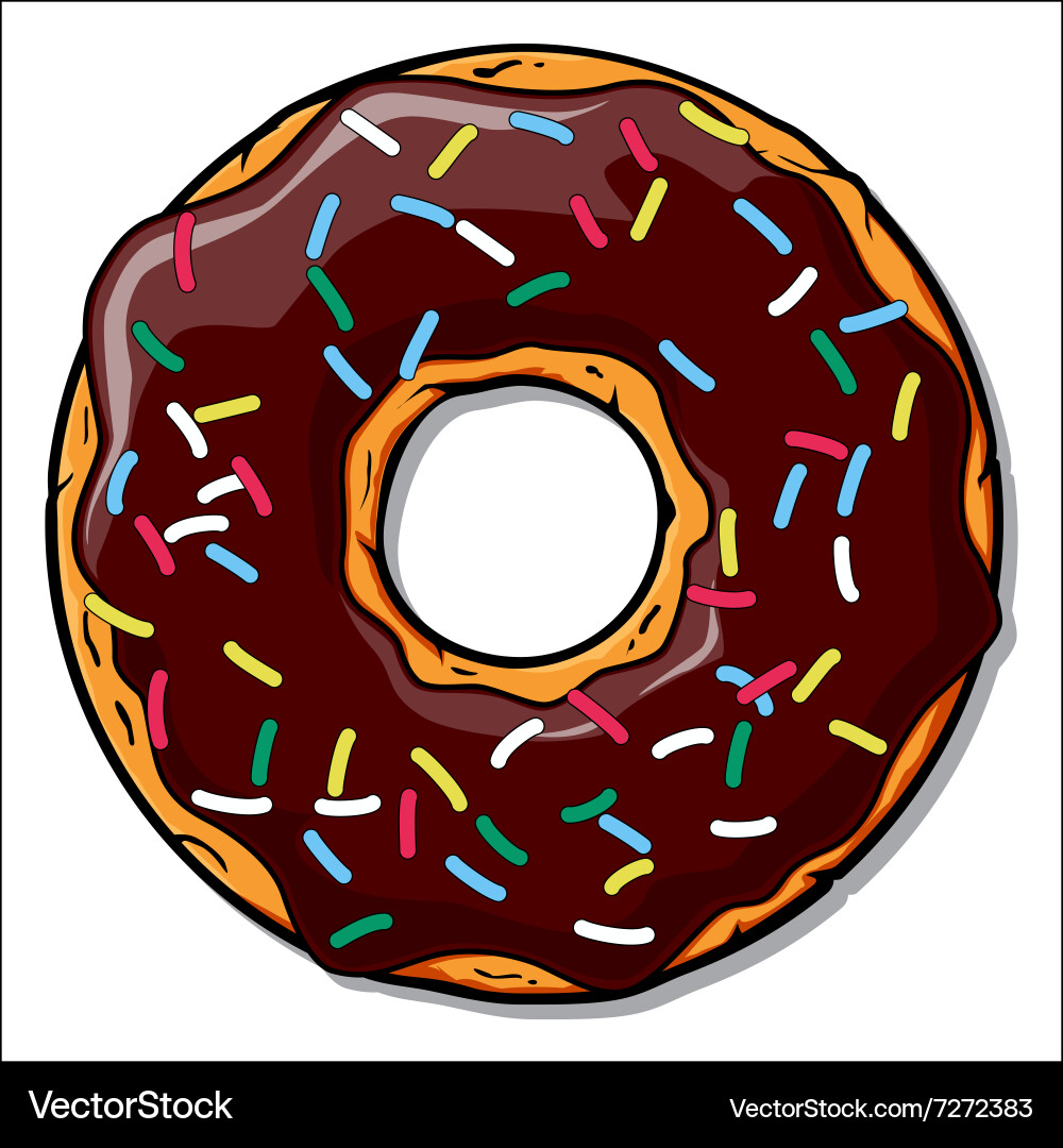Cartoon donut Royalty Free Vector Image - VectorStock