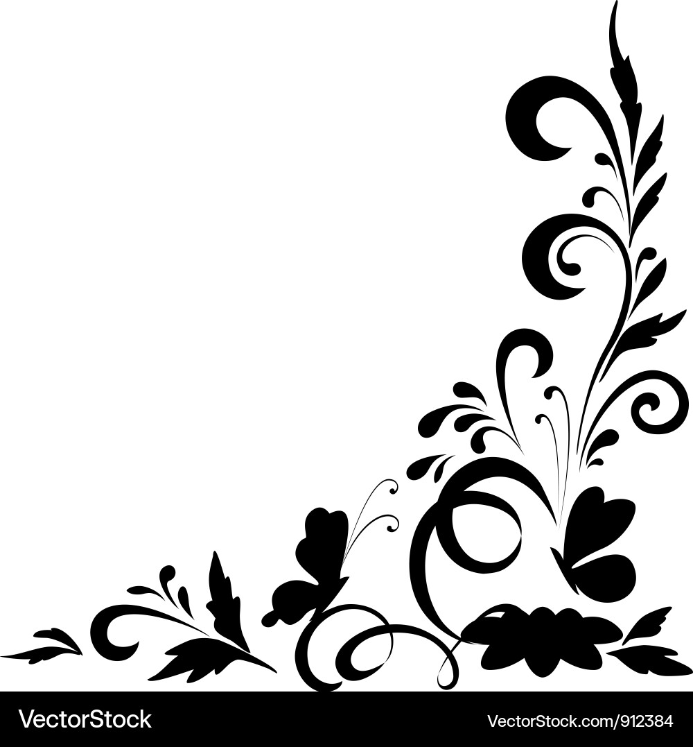 Abstract floral background silhouettes Royalty Free Vector